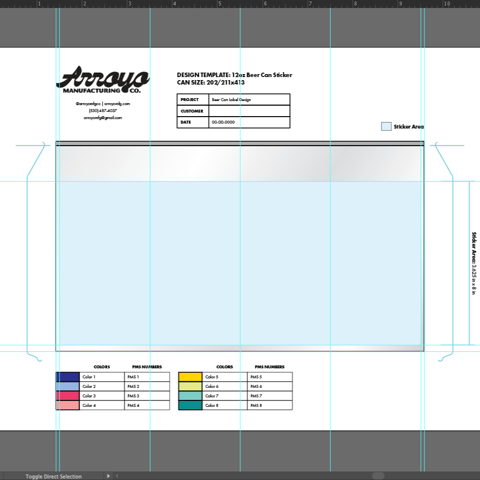 12oz Beer Can Label Sticker - Artwork Template, Free Download – Arroyo ...