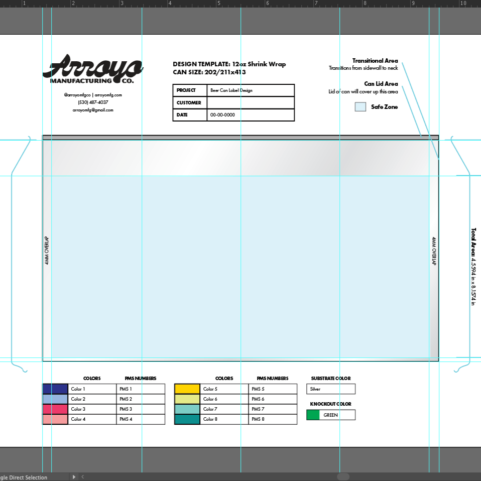 12oz Beer Can Label - Shrink Wrap Artwork Template, Free Download ...